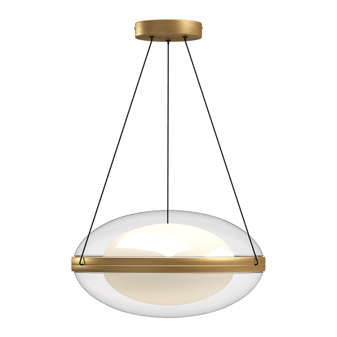 Virgo 16-in Brushed Gold/Opal Glass LED Pendant – Synergy Light Studio